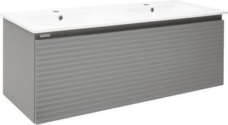 Puma Meuble et vasque salle de bain avec vasque Savona 118x43x44,8 cm gris mat (SAVONA120GM) - Naturel