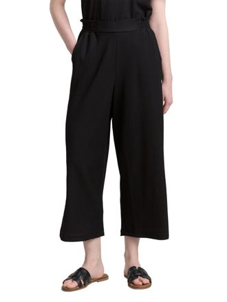 Tom Tailor Damen 1046824 Culotte High Waist Hose, 14482 - Deep Black, XS EU