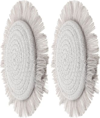 Artibetter Alipis 2 St&uuml;ck Teiliges Gewebtes Baumwoll Platzset mit Quasten Isolierte Schalenunterlage Waschbares Tischset Weiches Material Vielseitig f&uuml;r K&uuml;che Es