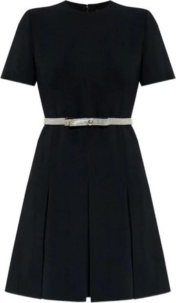 Versace Femme, Robes, Noir, Taille: 42 FR Robe pliss&eacute;e &agrave; ceinture orn&eacute;e