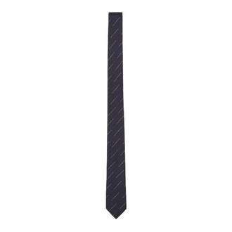 Emporio Armani Reine Seidenkrawatte mit Allover-Jacquard-Logo - - Accessories - Herren - Blau - ONE SIZE