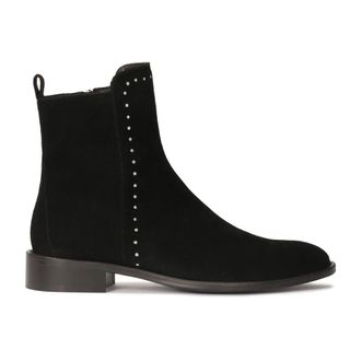 Kazar Wildlederstiefel mit flacher Sohle - - Shoes - Damen - Schwarzk - 37 EU