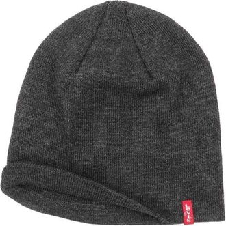 Levi's Unisex Otis Beanie Strickm&uuml;tze, Grau (Dark Grey), Large (Herstellergr&ouml;&szlig;e: L/XL)