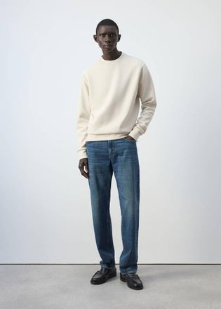 Mango Sweat-shirt 100 % coton regular-fit blanc cass&eacute; - Homme - XXL - MANGO MAN
