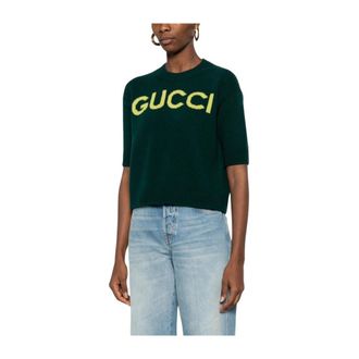 Gucci Rundhals-Strickware - - Knitwear - Damen - Gr&uuml;n - S
