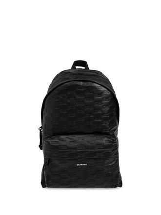 Balenciaga sac &agrave; dos en cuir &agrave; logo emboss&eacute; - Noir
