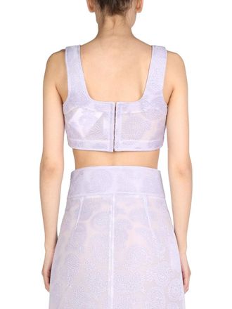 Jil Sander Embroidered Viscose Blouse - Purple