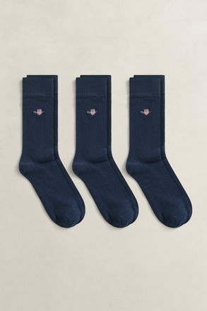 GANT Herren Shield Socken im 3er-Pack (40-42) EVENING Blau