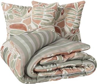 Atmosphera Atmosphera - Parure de lit imprim&eacute;e Alvaro Vert c&eacute;ladon 240x220cm