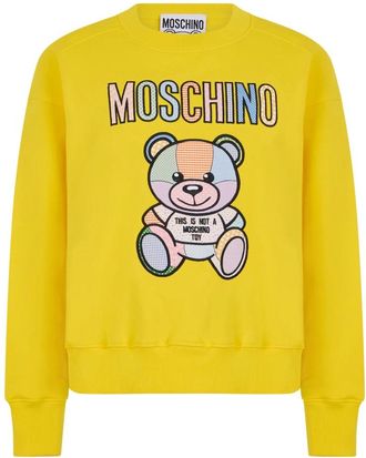 Moschino Femme, Sweatshirts et sweats &agrave; capuche, Jaune, Taille: 34 FR Teddy Bear SweaT-shirt