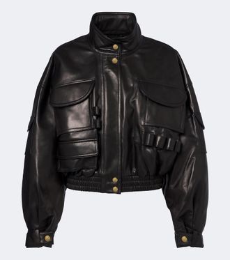 Balmain Veste courte en cuir