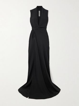 Rick Owens Robe Aus Cr&ecirc;pe De Chine Mit Wickeleffekt - Schwarz
