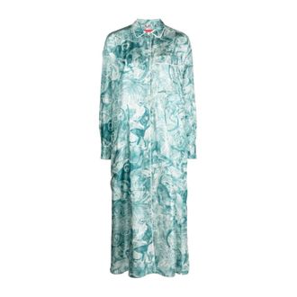 F.R.S. For Restless Sleepers Blaues Palazzo-Kleid mit japanischem Zweigdruck - - Dresses - Damen - Blau - XS