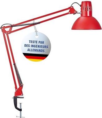 Maul lampe de bureau MAULstudy en métal | Lampe LED professionnelle | Lampe pince flexible pour le bureau et latelier | Haute qualité déclairage à LED | La