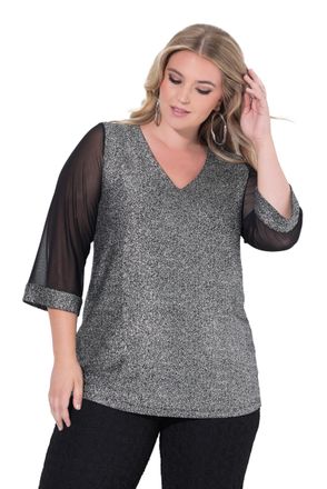 Miamoda Damen große Größen Übergrößen Plus Size T-Shirt, A-Linie schwarz 44 845988100-44