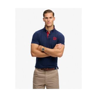 Superdry Polo &agrave; monogramme en piqu&eacute;
