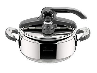 Lagostina Novia Vitamin LagoeasyUP Autocuiseur 3,5 L en Acier Inoxydable 18/10 Ø 22 cm, Casserole Induction et Gaz, Couvercle intelligent et Ouverture Facile, a