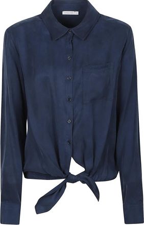 Patrizia Pepe Femme, Blouses et Chemises, Bleu, Taille: 38 FR Long Sleeve Shirt