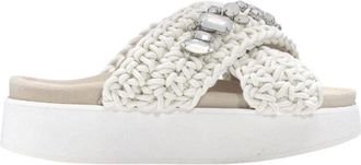 INUIKII Femme, Chaussures, Blanc, Taille: 39 EU Woven Stones Platform