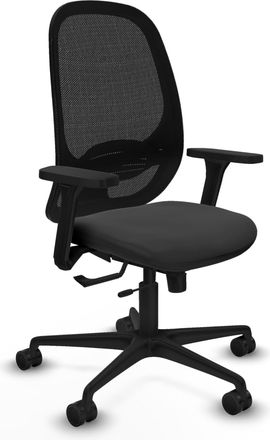 Piqueras y Crespo B&uuml;rostuhl mit 3D-Armen, h&ouml;henverstellbare Lendenwirbelst&uuml;tze, ausgestattet mit Syncro/Translack und Schneideschaum, Schwarz/Dunkelgrau