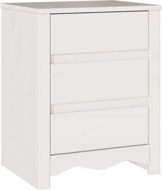 vidaXL Nachttisch Wei&szlig; 45 x 35 x 56 cm Massivholz Kiefer Vidaxl