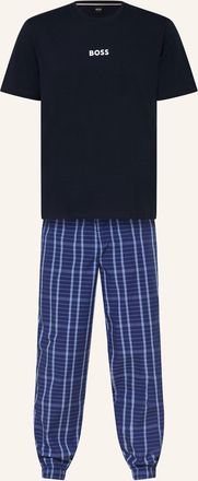 HUGO BOSS Schlafanzug Easy Long blau