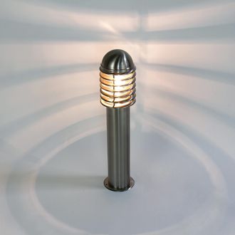 Licht-Erlebnisse Edelstahl Wegeleuchte BRISTOL Ø15cm H:65cm wetterfest robuste Lampe außen Weg Garten Hof Einfahrt