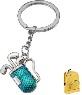 Generico Mini club de golf porte-cl&eacute;s porte-cl&eacute;s mini sac de golf - Porte-cl&eacute;s tube en alliage de zinc d&eacute;coration sac &agrave; main sac &agrave; main sac &agrave; dos 2D unique pou