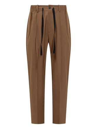 STUDIO NICHOLSON pantalon &agrave; lien de resserrage - Marron