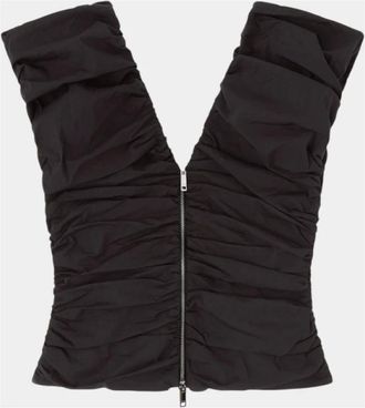 Ganni Femme, Blouses et Chemises, Noir, Taille: 40 FR Active Top Zipp&eacute; Dos Nageur