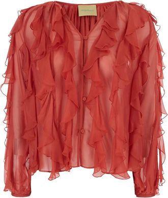 Momoni Femme, Blouses et Chemises, Rouge, Taille: 38 FR Canela Blouse