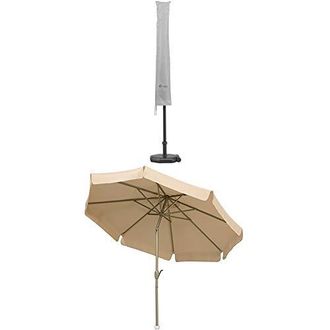 SCHNEIDER SCHIRME Schneider Schutzh&uuml;lle f&uuml;r Sonnenschirm, silber, bis ca. 300 cm &Oslash; + Sonnenschirm Orlando, natur, 270 cm rund, Gestell Aluminium, Bespannung Polyester, 