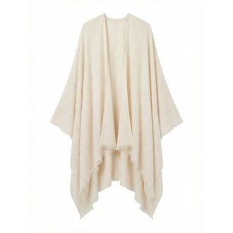 PESERICO Femme, Vestes, Beige, Taille: ONE Size Poncho en lin et coton