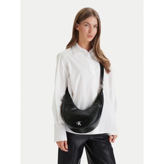 Calvin Klein Handtasche Calvin Klein Buckle Convertible Small Hobo LV04F3512G Schwarz