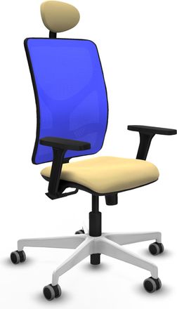 Piqueras y Crespo Gepolsterter B&uuml;rostuhl mit 3D-Armlehnen, h&ouml;henverstellbarer Lendenwirbelst&uuml;tze und festem Kopfteil, ausgestattet mit 3 Positionen und Schneideschaum, 