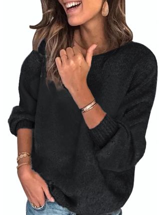 Heekpek UMIPUBO Pullover f&uuml;r Damen Casual Stricken Sweater Lange &Auml;rmel Lose Pulloveroberteil Farbblock Gestrickt Sweatshirt Herbst Winter Outwear f&uuml;r Frauen R