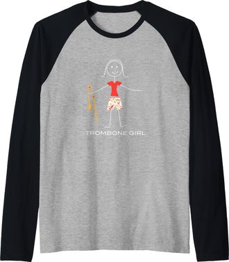 Whyitsme Design Lustige Damen Posaune M&auml;dchen Posaunist Posaune Spieler Raglan