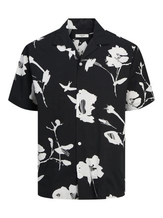 Jack & Jones Herren Jprblapalma Resort Shirt S/S Sn Kurzarmhemd, Black Onyx, L