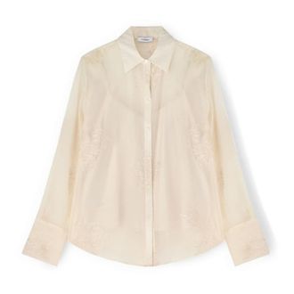 Motivi Organza-Bluse mit Blumenstickerei - - Blouses & Shirts - Damen - Wei&szlig; - XS