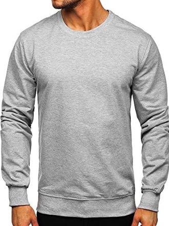 BOLF Homme Sweat-Shirt Sweat Manches Longues Temps Libre Sport Fitness Outdoor Basic Casual Style B10001 Gris M [1A1]