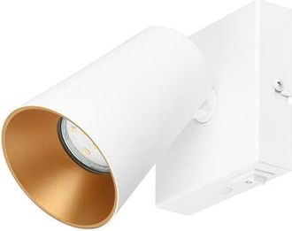 Trio Leuchten Wandspot Sharp 817170131, Metall Weiß matt, Cover goldfarbig/weiß, exkl. 1x GU10