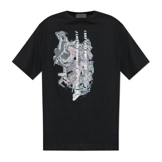 Yohji Yamamoto Homme, Tops, Noir, Taille: L T-shirt avec impression
