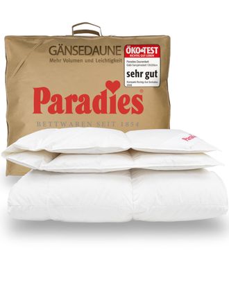 Paradies Daunendecke 135x200 cm 665g - Gabi 90, Ganzjahresdecke mit 100% Baumwolle + RDS-zertifizierten G&auml;nsedaunen/-Federn 90% Daunen + 10% Federn