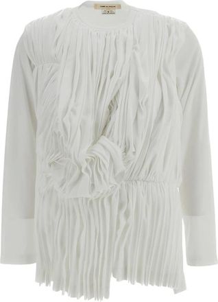 Comme Des Gar&ccedil;ons Top manches longues drap&eacute; pliss&eacute; - Femme - Blouses et Chemises - Blanc - Taille: 40 FR