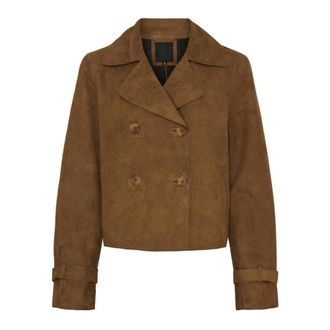 Notyz Suede Short Trenchcoat - - Jackets - Damen - Braun - L