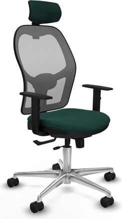 Piqueras y Crespo Ergonomischer Lumbalstuhl Jorquera mit 1D-Armlehnen und Kopfteil, h&ouml;henverstellbar und neigbar. Ausgestattet mit Syncro/Traslack und injiziertem Schau