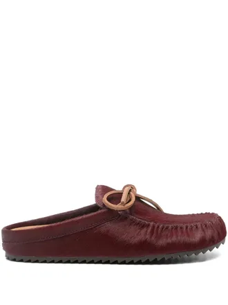 Bibi Lou mules en cuir à détail noué - Rouge