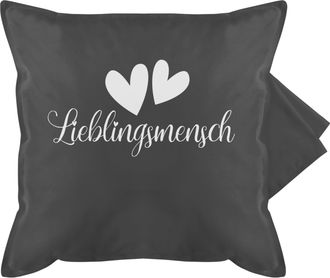 Shirtracer Kissenbezug - Valentinstag Partner Kissen Ideen - Lieblingsmensch - 50 x 50 cm - Grau - geschenk kuschelkissen liebe walentinstag paare baumwollkissen