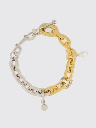 Paco Rabanne Armband aus silberfarbenem Messing mit Charms und Strassapplikation