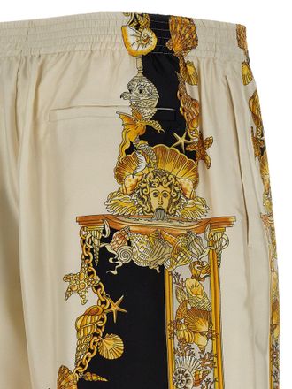 Versace Baroque Shell-Print Silk Bermuda Shorts - Multicolor